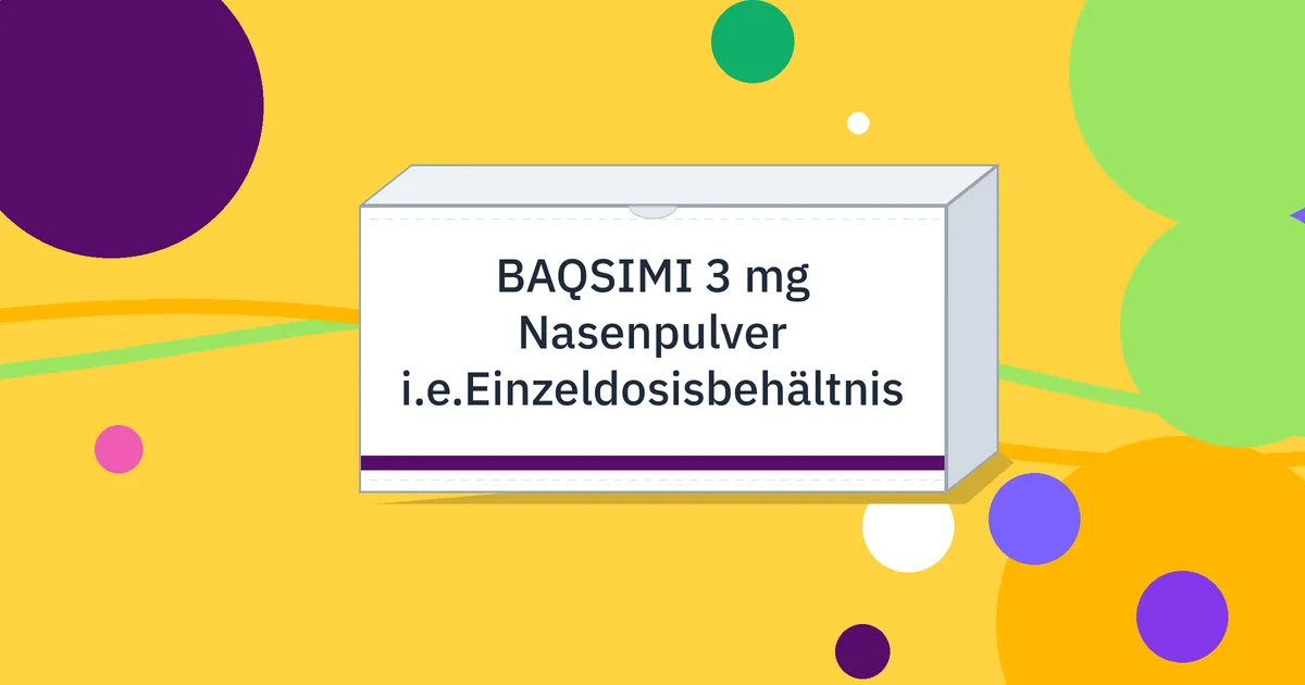 Symbolbild: Packung mit der Aufschrift BAQSIMI 3 mg Nasenpulver i.e.Einzeldosisbehältnis (PZN 17895165) – Verfügbarkeit und Bezug in Apotheken in Frankfurt am Main