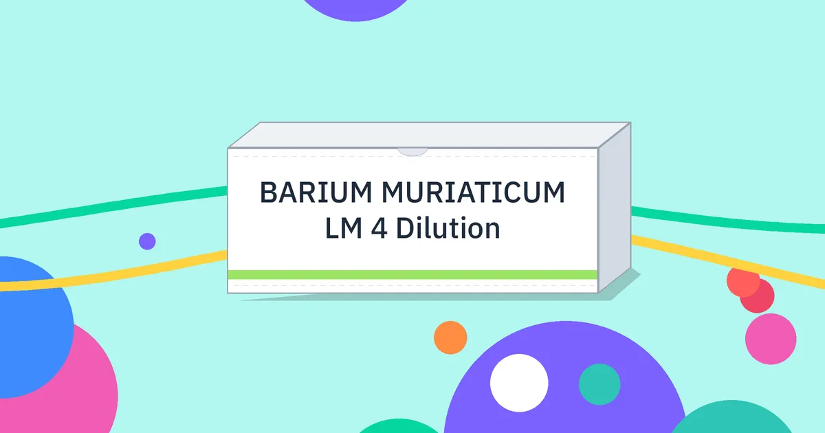 Symbolbild: Packung mit der Aufschrift BARIUM MURIATICUM LM 4 Dilution (PZN 12790208) – Verfügbarkeit und Bezug in Apotheken in Frankfurt am Main