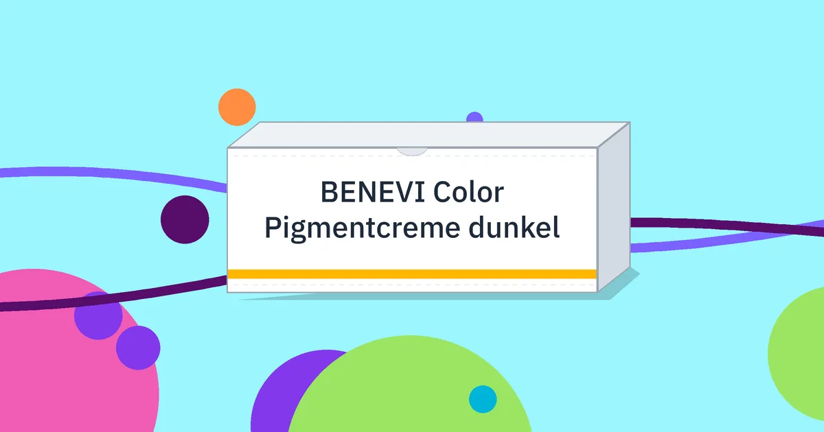 Symbolbild: Packung mit der Aufschrift BENEVI Color Pigmentcreme dunkel (PZN 06498194) – Verfügbarkeit und Bezug in Apotheken in Frankfurt am Main