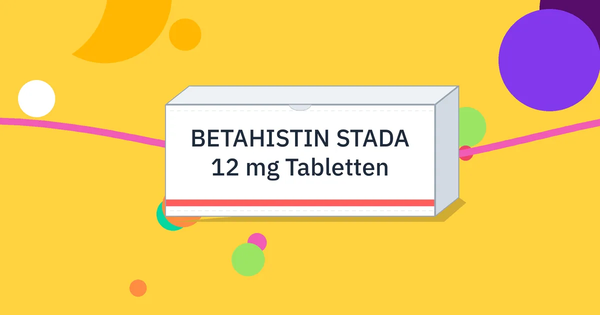 Symbolbild: Packung mit der Aufschrift BETAHISTIN STADA 12 mg Tabletten (PZN 08541936) – Verfügbarkeit und Bezug in Apotheken in Frankfurt am Main