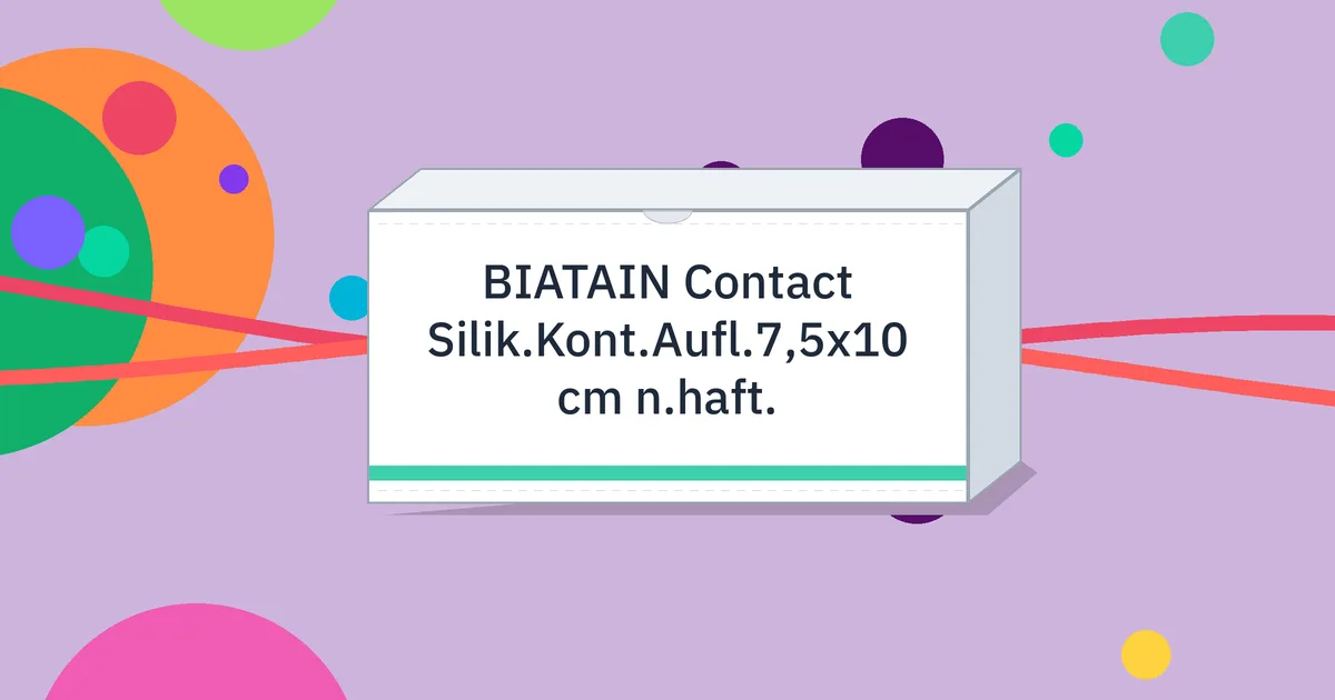 Symbolbild: Packung mit der Aufschrift BIATAIN Contact Silik.Kont.Aufl.7,5x10 cm n.haft. (PZN 18776178) – Verfügbarkeit und Bezug in Apotheken in Frankfurt am Main