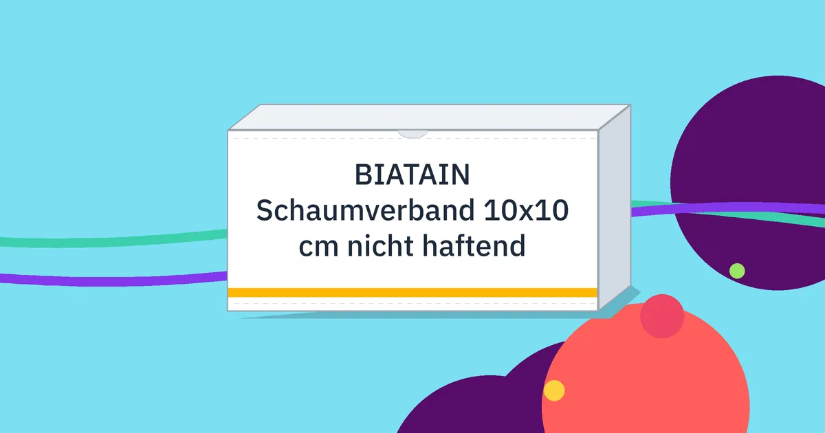 Symbolbild: Packung mit der Aufschrift BIATAIN Schaumverband 10x10 cm nicht haftend (PZN 11134761) – Verfügbarkeit und Bezug in Apotheken in Frankfurt am Main