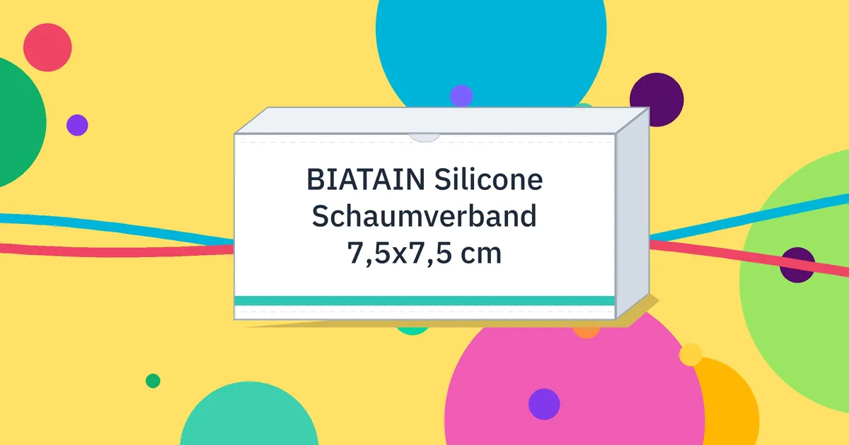 Symbolbild: Packung mit der Aufschrift BIATAIN Silicone Schaumverband 7,5x7,5 cm (PZN 19348119) – Verfügbarkeit und Bezug in Apotheken in Frankfurt am Main