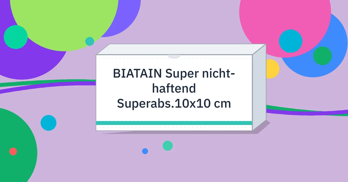 Symbolbild: Packung mit der Aufschrift BIATAIN Super nicht-haftend Superabs.10x10 cm (PZN 10046368) – Verfügbarkeit und Bezug in Apotheken in Frankfurt am Main
