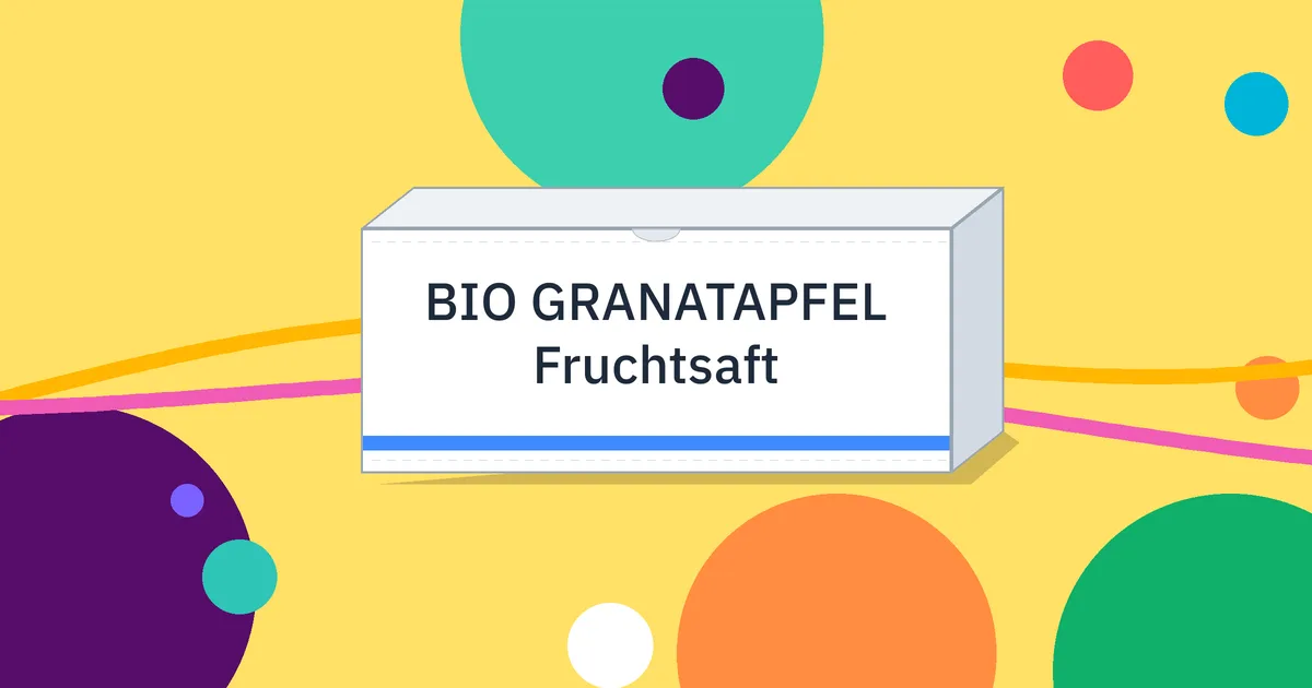 Symbolbild: Packung mit der Aufschrift BIO GRANATAPFEL Fruchtsaft (PZN 04812137) – Verfügbarkeit und Bezug in Apotheken in Frankfurt am Main
