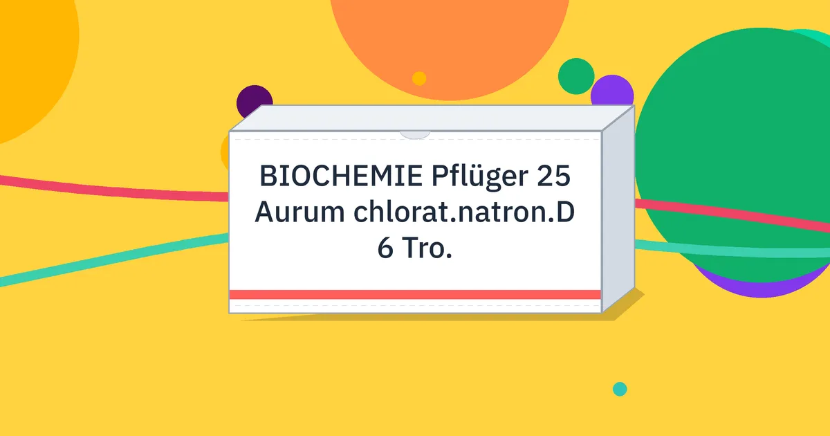 Symbolbild: Packung mit der Aufschrift BIOCHEMIE Pflüger 25 Aurum chlorat.natron.D 6 Tro. (PZN 09298751) – Verfügbarkeit und Bezug in Apotheken in Frankfurt am Main