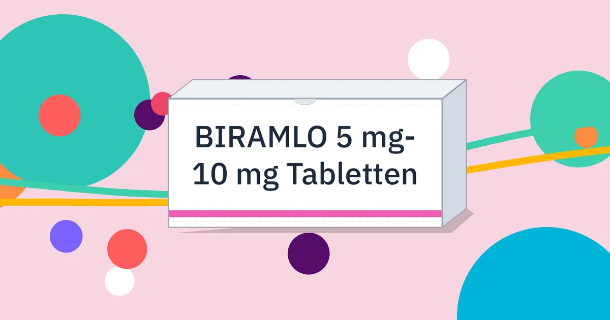 Symbolbild: Packung mit der Aufschrift BIRAMLO 5 mg-10 mg Tabletten (PZN 12450004) – Verfügbarkeit und Bezug in Apotheken in Frankfurt am Main