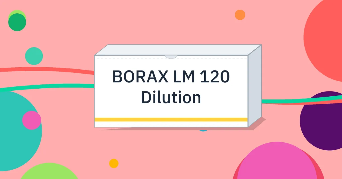 Symbolbild: Packung mit der Aufschrift BORAX LM 120 Dilution (PZN 12796429) – Verfügbarkeit und Bezug in Apotheken in Frankfurt am Main