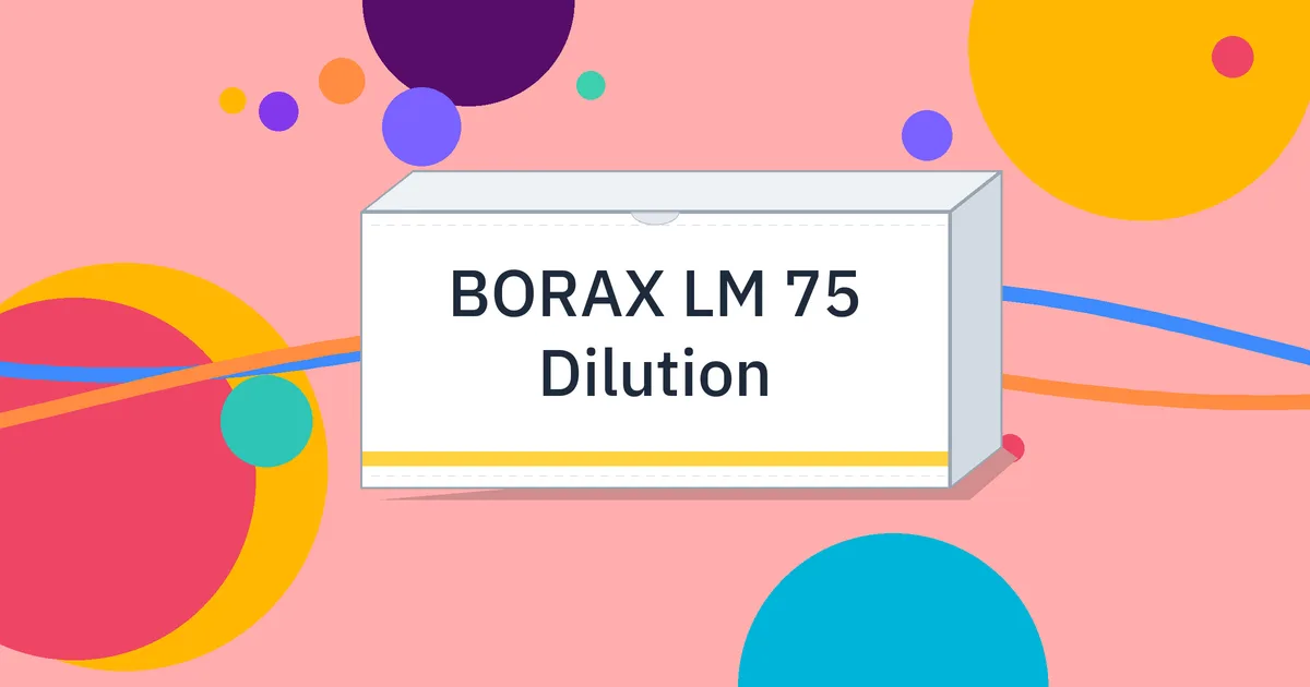 Symbolbild: Packung mit der Aufschrift BORAX LM 75 Dilution (PZN 12796381) – Verfügbarkeit und Bezug in Apotheken in Frankfurt am Main