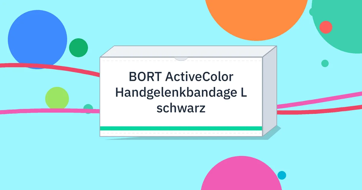 Symbolbild: Packung mit der Aufschrift BORT ActiveColor Handgelenkbandage L schwarz (PZN 06914267) – Verfügbarkeit und Bezug in Apotheken in Frankfurt am Main