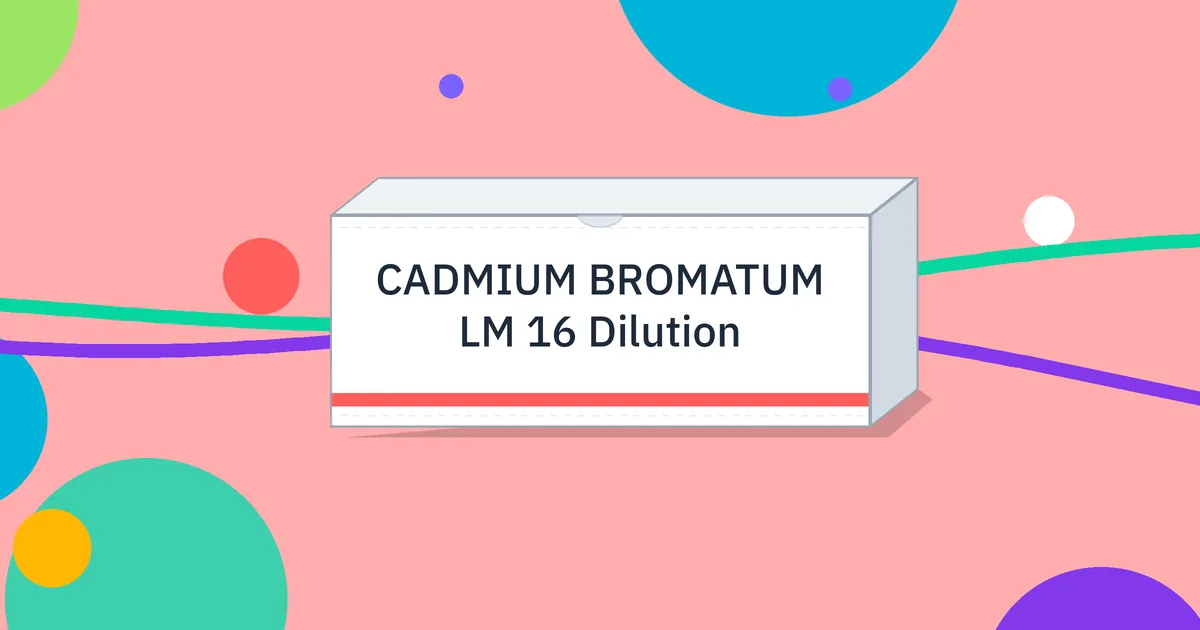 Symbolbild: Packung mit der Aufschrift CADMIUM BROMATUM LM 16 Dilution (PZN 12797877) – Verfügbarkeit und Bezug in Apotheken in Frankfurt am Main