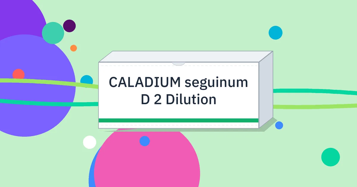Symbolbild: Packung mit der Aufschrift CALADIUM seguinum D 2 Dilution (PZN 02111620) – Verfügbarkeit und Bezug in Apotheken in Frankfurt am Main