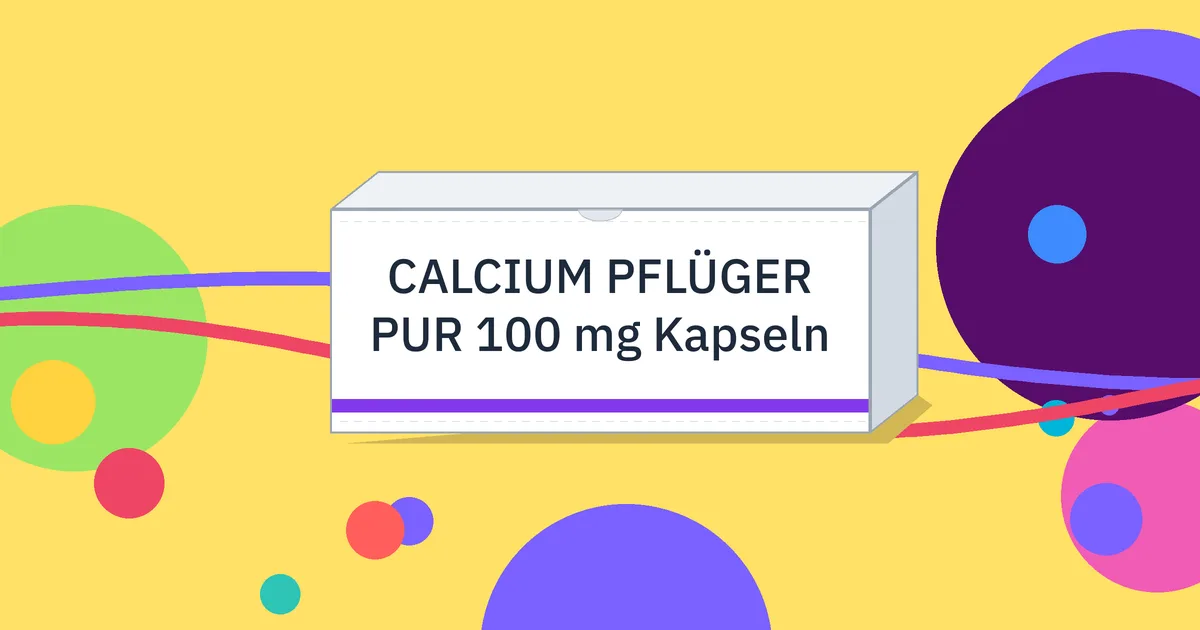 Symbolbild: Packung mit der Aufschrift CALCIUM PFLÜGER PUR 100 mg Kapseln (PZN 19160781) – Verfügbarkeit und Bezug in Apotheken in Frankfurt am Main