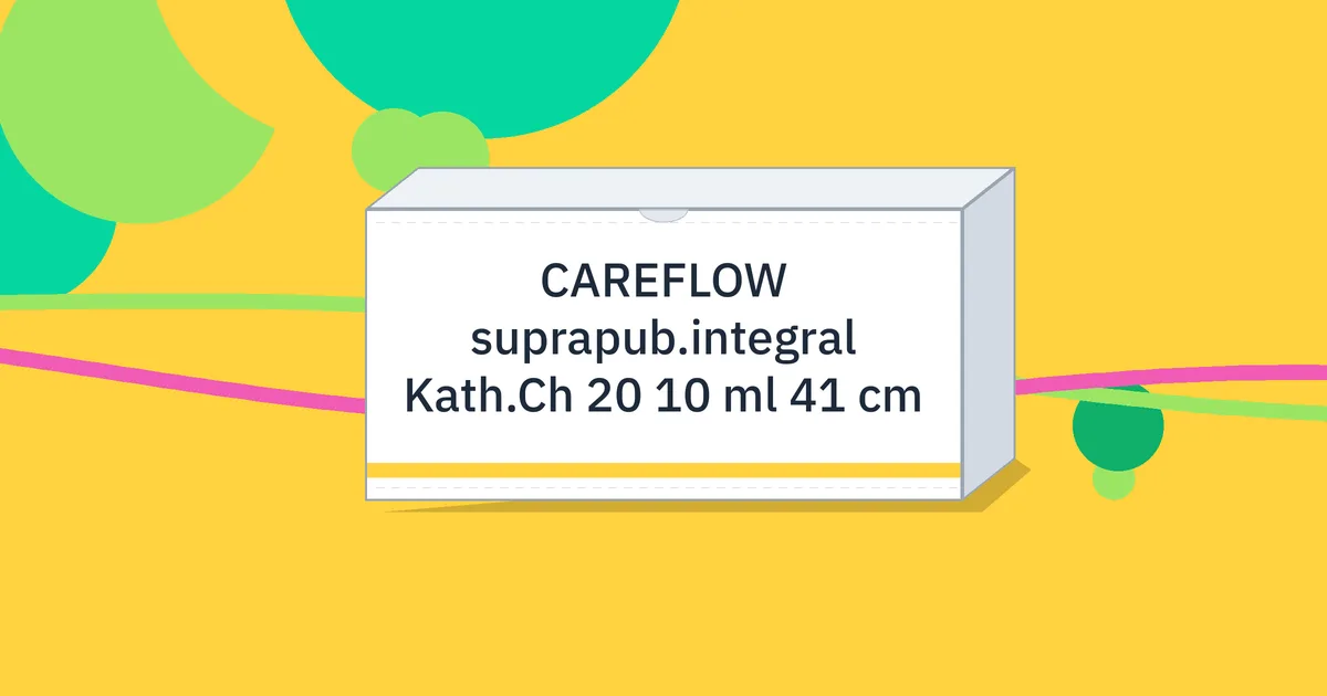 Symbolbild: Packung mit der Aufschrift CAREFLOW suprapub.integral Kath.Ch 20 10 ml 41 cm (PZN 16840995) – Verfügbarkeit und Bezug in Apotheken in Frankfurt am Main