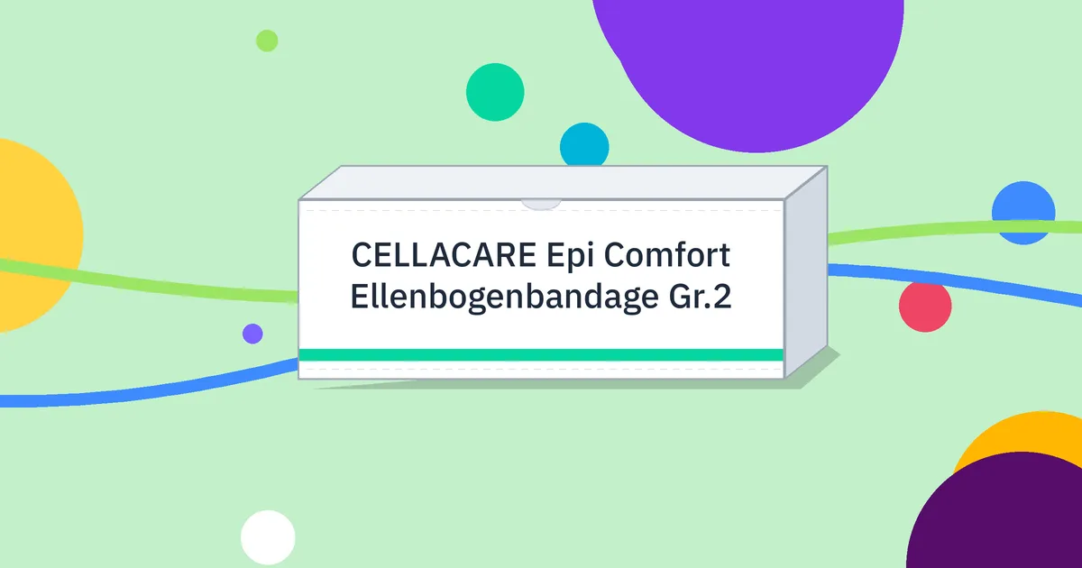 Symbolbild: Packung mit der Aufschrift CELLACARE Epi Comfort Ellenbogenbandage Gr.2 (PZN 20549550) – Verfügbarkeit und Bezug in Apotheken in Frankfurt am Main