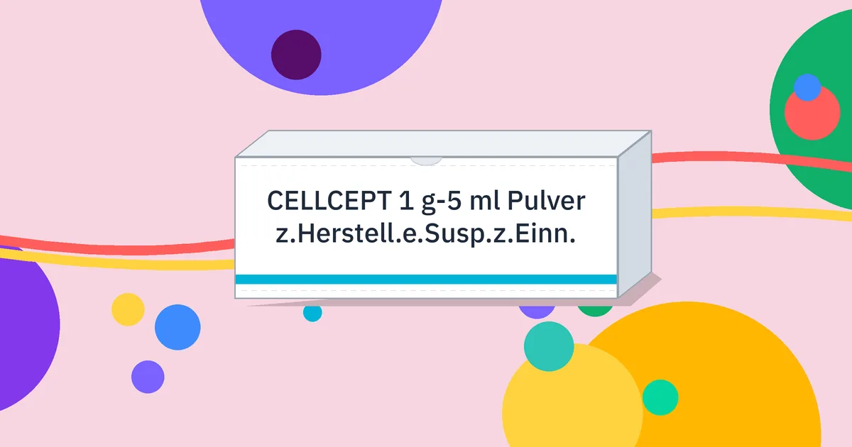 Symbolbild: Packung mit der Aufschrift CELLCEPT 1 g-5 ml Pulver z.Herstell.e.Susp.z.Einn. (PZN 17430070) – Verfügbarkeit und Bezug in Apotheken in Frankfurt am Main