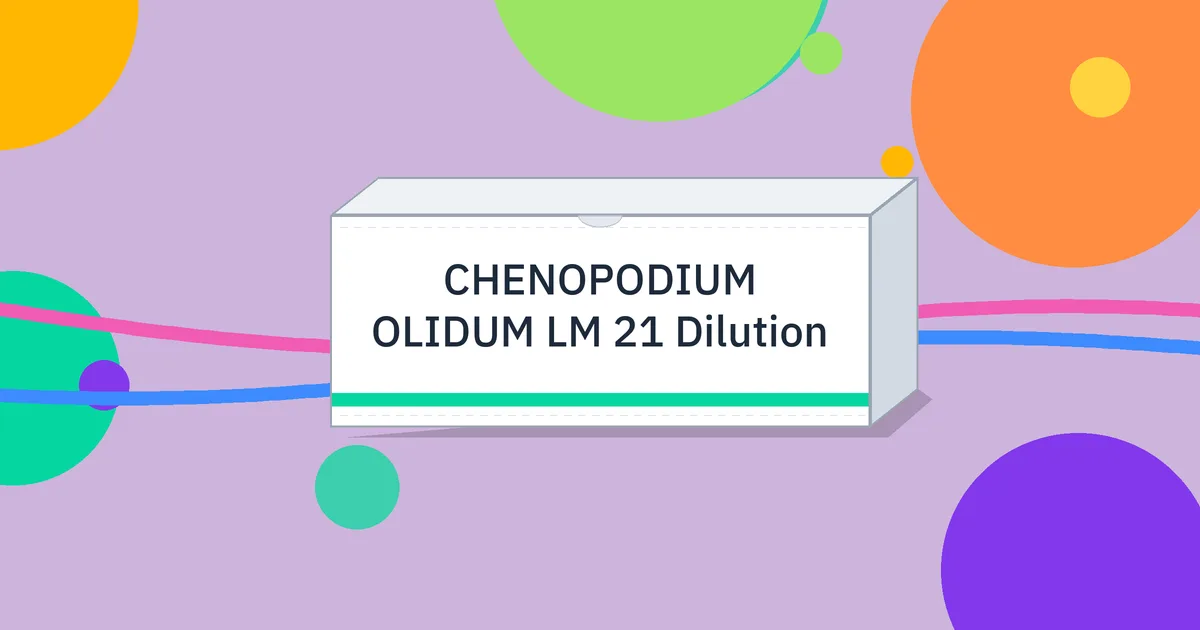 Symbolbild: Packung mit der Aufschrift CHENOPODIUM OLIDUM LM 21 Dilution (PZN 13441415) – Verfügbarkeit und Bezug in Apotheken in Frankfurt am Main