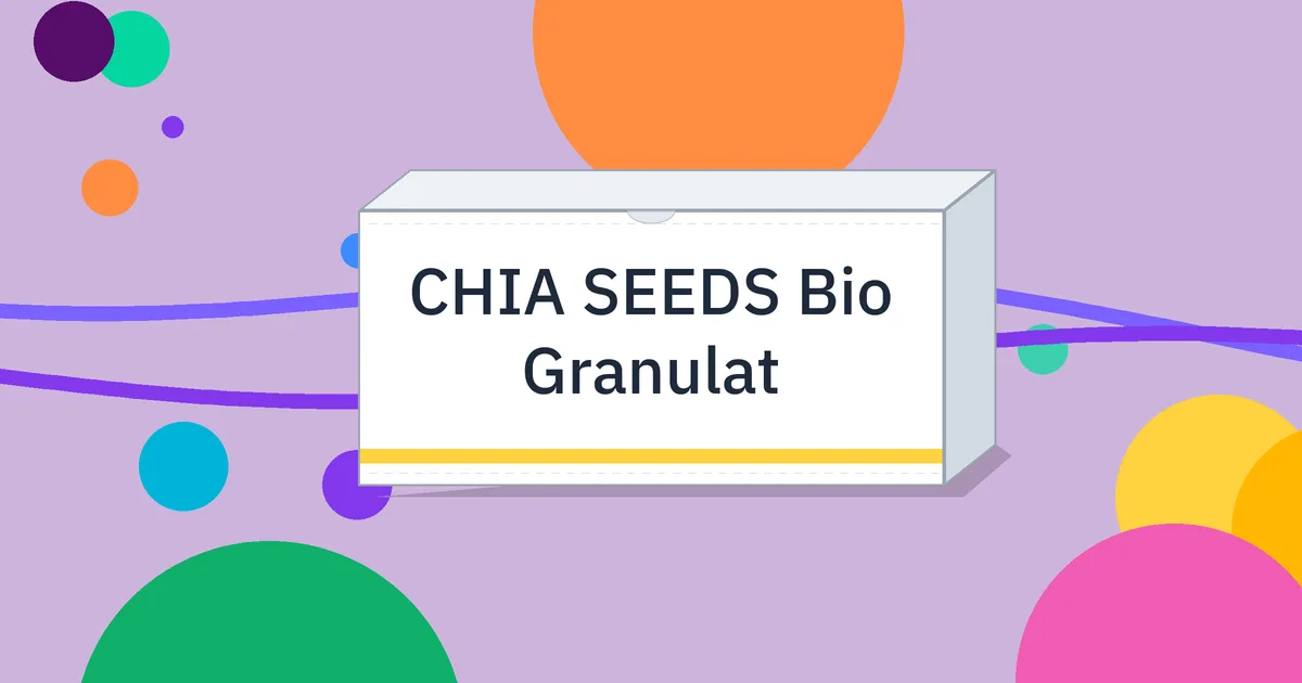 Symbolbild: Packung mit der Aufschrift CHIA SEEDS Bio Granulat (PZN 18412571) – Verfügbarkeit und Bezug in Apotheken in Frankfurt am Main