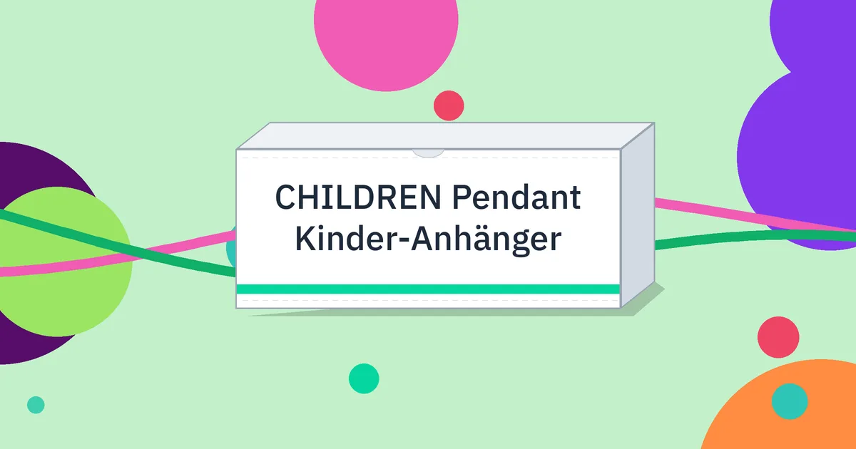 Symbolbild: Packung mit der Aufschrift CHILDREN Pendant Kinder-Anhänger (PZN 19159045) – Verfügbarkeit und Bezug in Apotheken in Frankfurt am Main