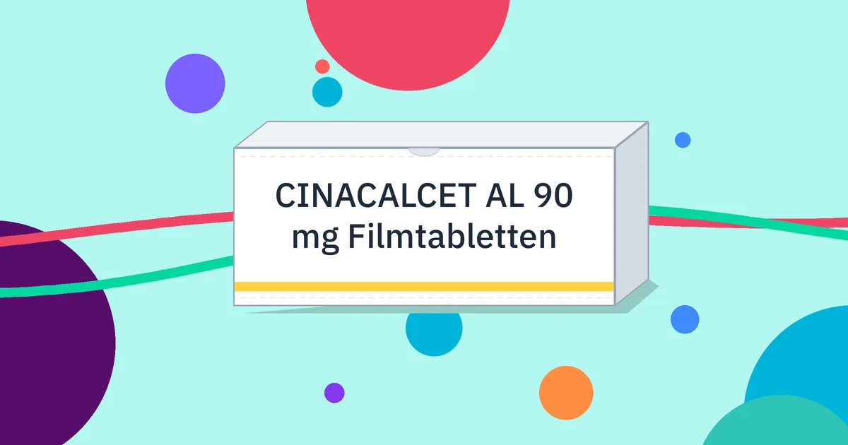Symbolbild: Packung mit der Aufschrift CINACALCET AL 90 mg Filmtabletten (PZN 15563826) – Verfügbarkeit und Bezug in Apotheken in Frankfurt am Main