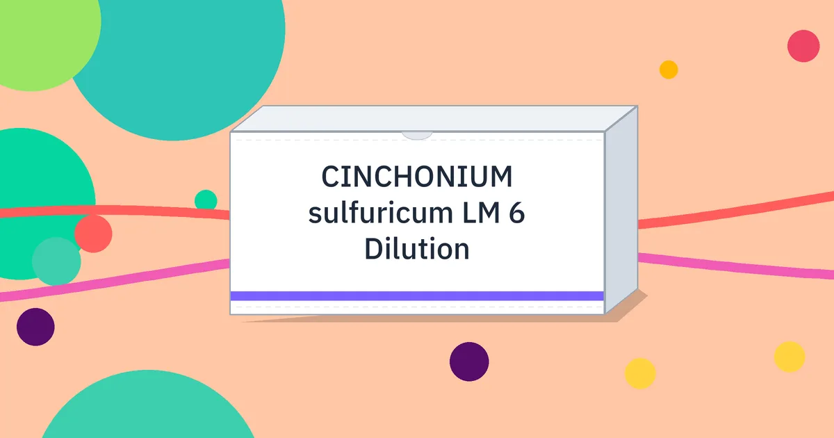 Symbolbild: Packung mit der Aufschrift CINCHONIUM sulfuricum LM 6 Dilution (PZN 13446358) – Verfügbarkeit und Bezug in Apotheken in Frankfurt am Main