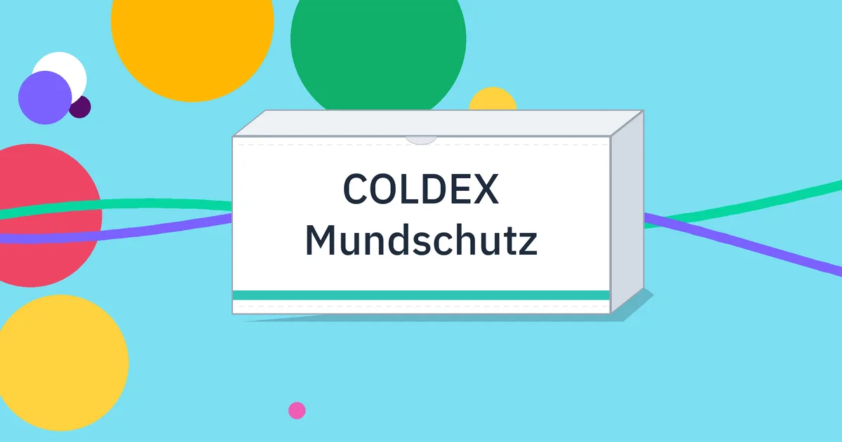 Symbolbild: Packung mit der Aufschrift COLDEX Mundschutz (PZN 13920765) – Verfügbarkeit und Bezug in Apotheken in Frankfurt am Main