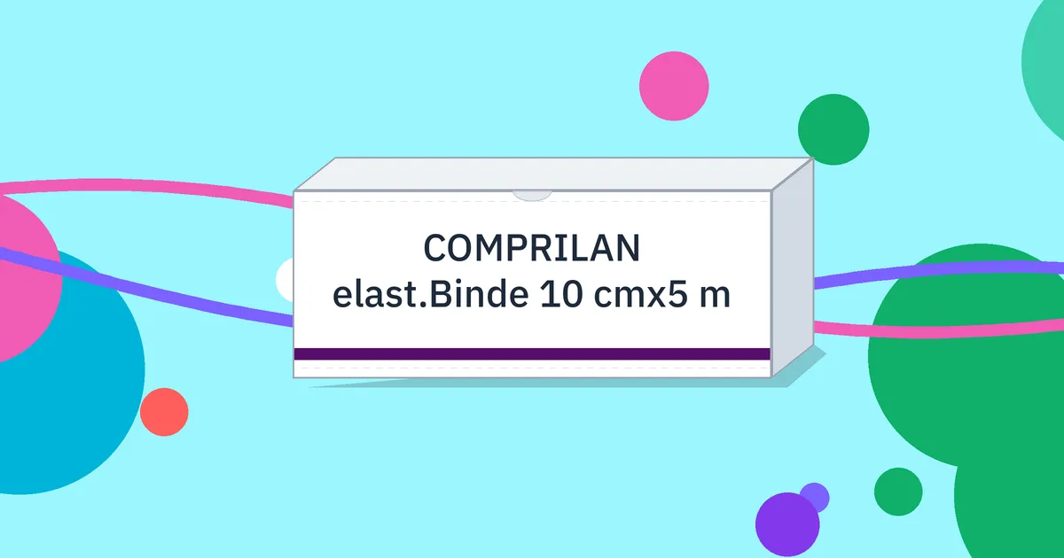 Symbolbild: Packung mit der Aufschrift COMPRILAN elast.Binde 10 cmx5 m (PZN 19881138) – Verfügbarkeit und Bezug in Apotheken in Frankfurt am Main