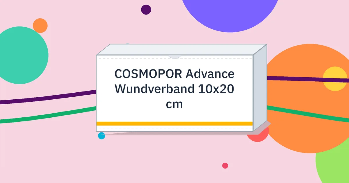 Symbolbild: Packung mit der Aufschrift COSMOPOR Advance Wundverband 10x20 cm (PZN 12577561) – Verfügbarkeit und Bezug in Apotheken in Frankfurt am Main