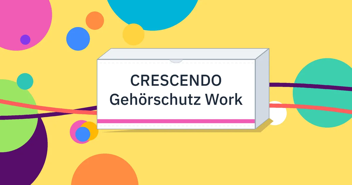 Symbolbild: Packung mit der Aufschrift CRESCENDO Gehörschutz Work (PZN 18331536) – Verfügbarkeit und Bezug in Apotheken in Frankfurt am Main
