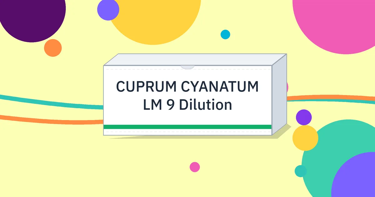 Symbolbild: Packung mit der Aufschrift CUPRUM CYANATUM LM 9 Dilution (PZN 13458137) – Verfügbarkeit und Bezug in Apotheken in Frankfurt am Main
