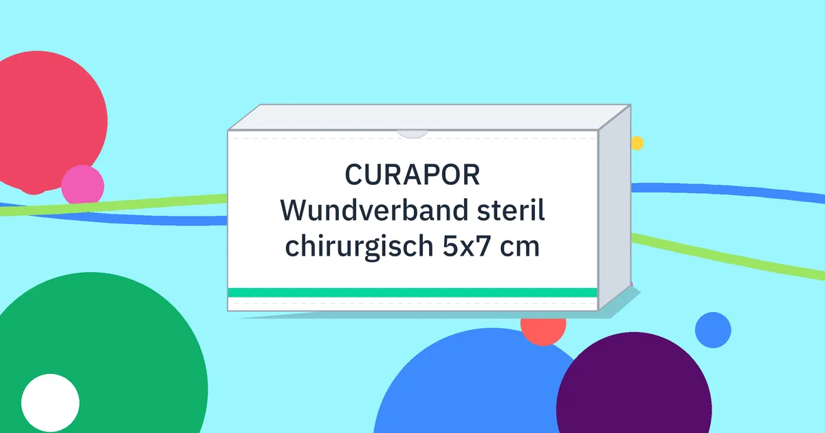 Symbolbild: Packung mit der Aufschrift CURAPOR Wundverband steril chirurgisch 5x7 cm (PZN 20139177) – Verfügbarkeit und Bezug in Apotheken in Frankfurt am Main