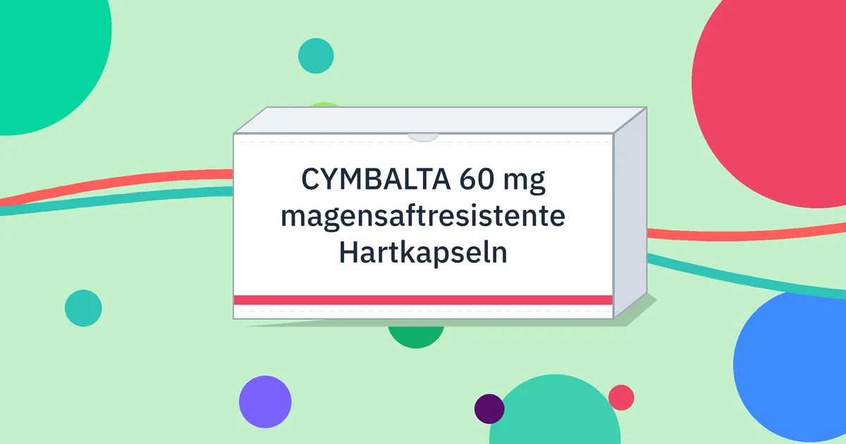Symbolbild: Packung mit der Aufschrift CYMBALTA 60 mg magensaftresistente Hartkapseln (PZN 06439056) – Verfügbarkeit und Bezug in Apotheken in Frankfurt am Main