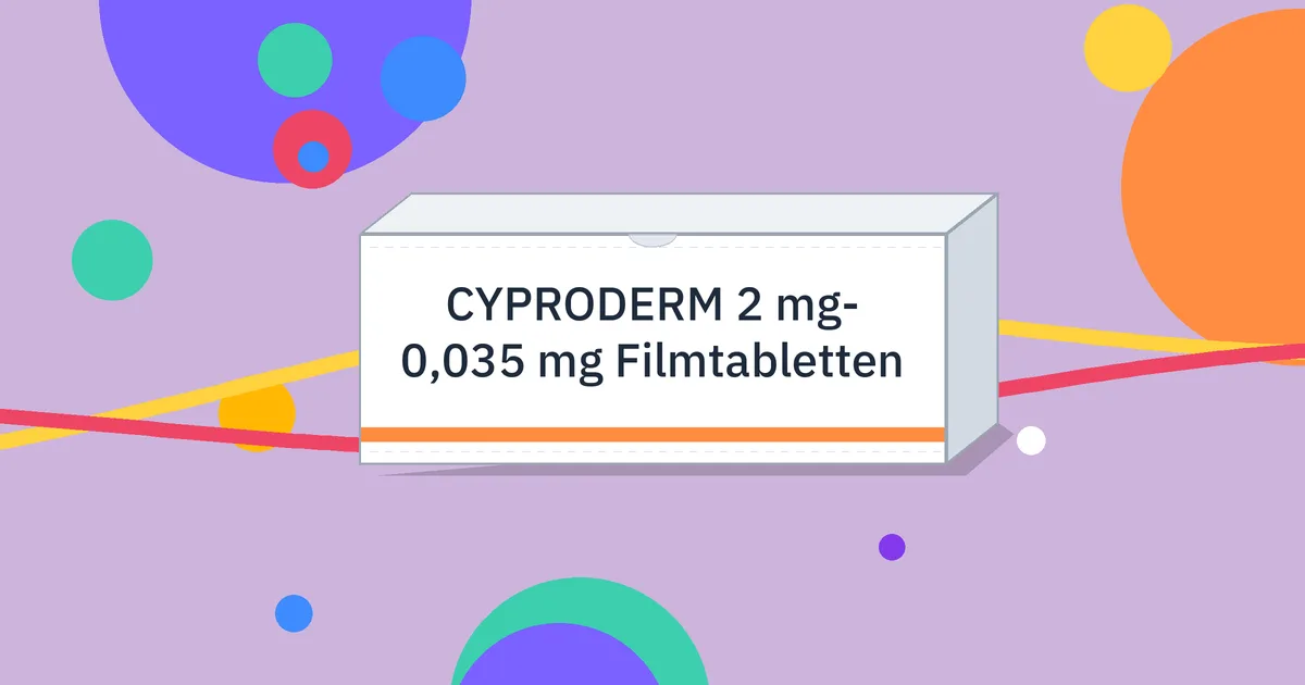 Symbolbild: Packung mit der Aufschrift CYPRODERM 2 mg-0,035 mg Filmtabletten (PZN 04948210) – Verfügbarkeit und Bezug in Apotheken in Frankfurt am Main