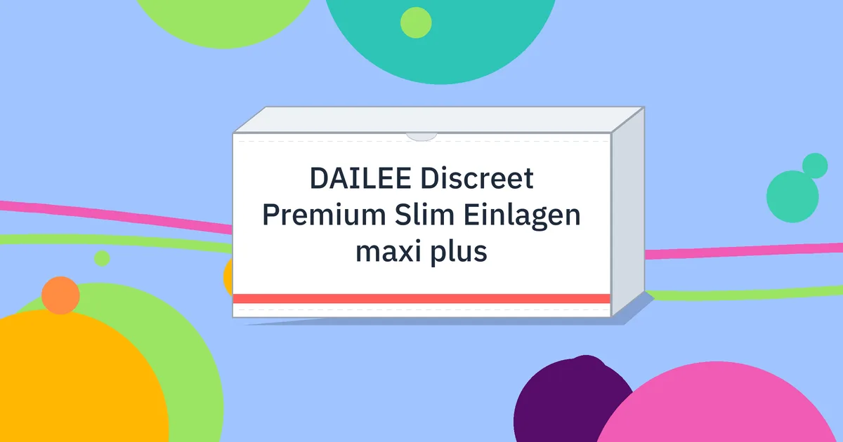 Symbolbild: Packung mit der Aufschrift DAILEE Discreet Premium Slim Einlagen maxi plus (PZN 19911046) – Verfügbarkeit und Bezug in Apotheken in Frankfurt am Main