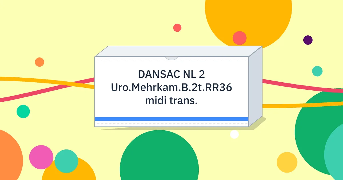Symbolbild: Packung mit der Aufschrift DANSAC NL 2 Uro.Mehrkam.B.2t.RR36 midi trans. (PZN 18179672) – Verfügbarkeit und Bezug in Apotheken in Frankfurt am Main