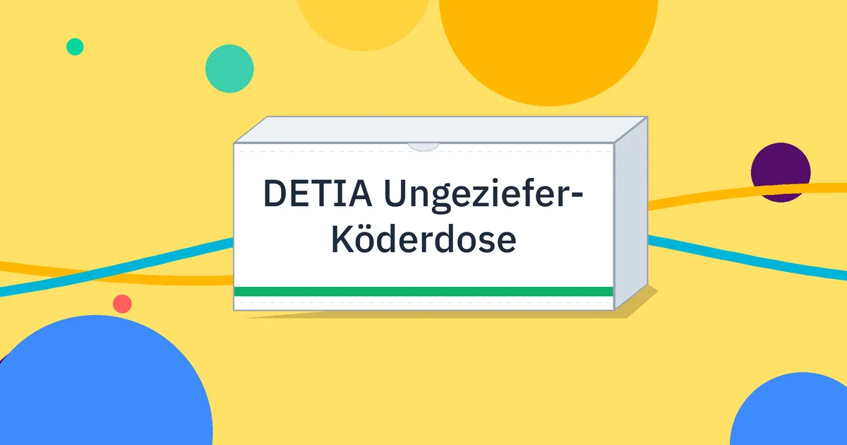 Symbolbild: Packung mit der Aufschrift DETIA Ungeziefer-Köderdose (PZN 14372432) – Verfügbarkeit und Bezug in Apotheken in Frankfurt am Main
