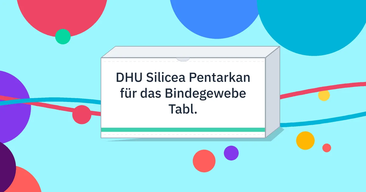Symbolbild: Packung mit der Aufschrift DHU Silicea Pentarkan für das Bindegewebe Tabl. (PZN 11523876) – Verfügbarkeit und Bezug in Apotheken in Frankfurt am Main