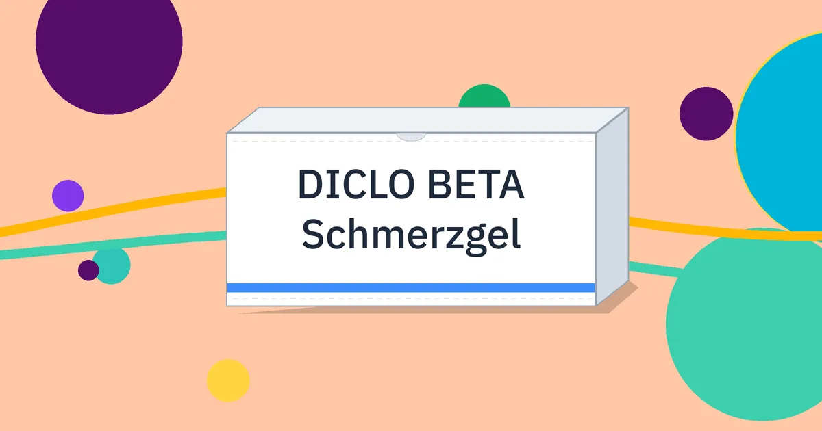 Symbolbild: Packung mit der Aufschrift DICLO BETA Schmerzgel (PZN 14272357) – Verfügbarkeit und Bezug in Apotheken in Frankfurt am Main