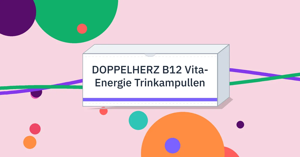 Symbolbild: Packung mit der Aufschrift DOPPELHERZ B12 Vita-Energie Trinkampullen (PZN 15252954) – Verfügbarkeit und Bezug in Apotheken in Frankfurt am Main