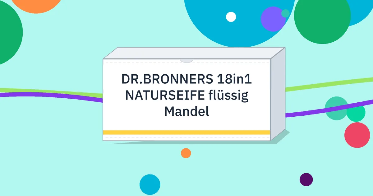 Symbolbild: Packung mit der Aufschrift DR.BRONNERS 18in1 NATURSEIFE flüssig Mandel (PZN 19241775) – Verfügbarkeit und Bezug in Apotheken in Frankfurt am Main