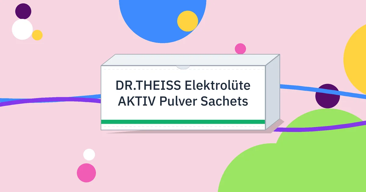 Symbolbild: Packung mit der Aufschrift DR.THEISS Elektrolüte AKTIV Pulver Sachets (PZN 19076276) – Verfügbarkeit und Bezug in Apotheken in Frankfurt am Main