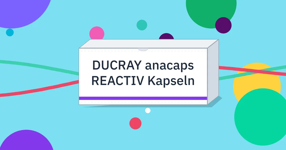 Symbolbild: Packung mit der Aufschrift DUCRAY anacaps REACTIV Kapseln (PZN 13348621) – Verfügbarkeit und Bezug in Apotheken in Frankfurt am Main