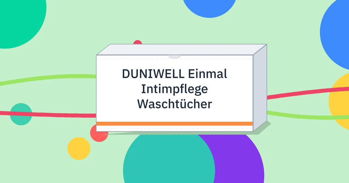 Symbolbild: Packung mit der Aufschrift DUNIWELL Einmal Intimpflege Waschtücher (PZN 10013788) – Verfügbarkeit und Bezug in Apotheken in Frankfurt am Main