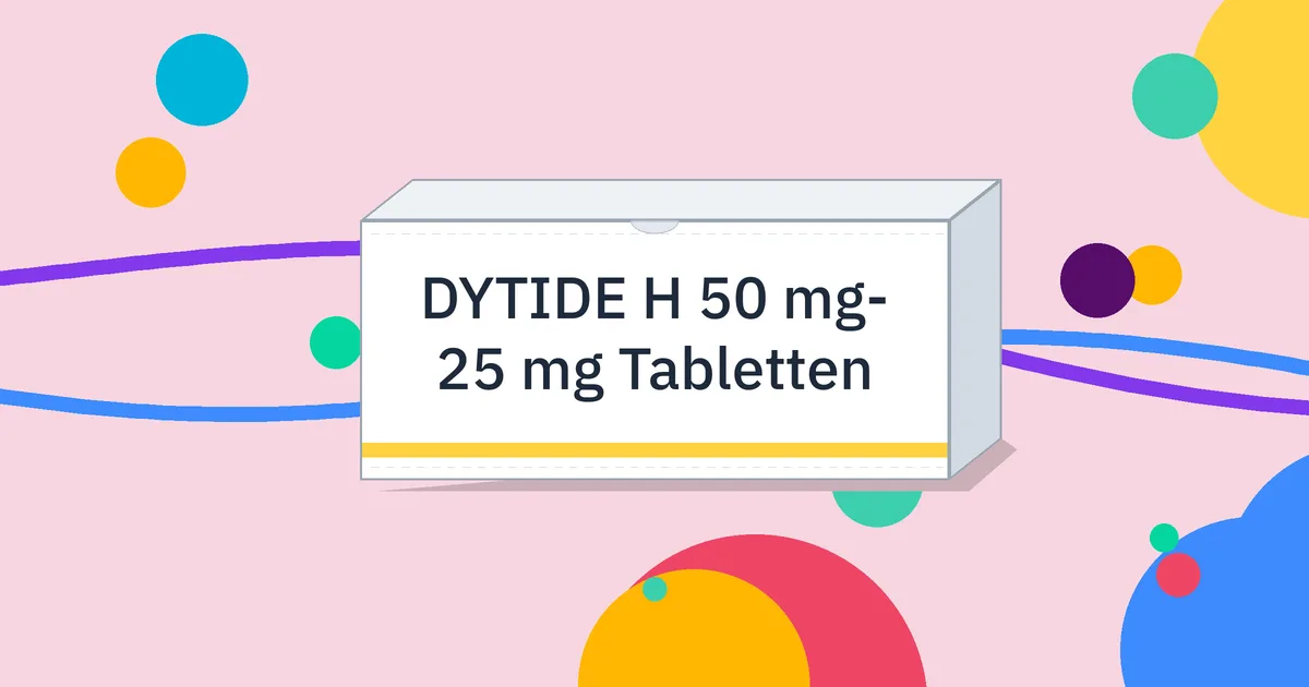 Symbolbild: Packung mit der Aufschrift DYTIDE H 50 mg-25 mg Tabletten (PZN 03399729) – Verfügbarkeit und Bezug in Apotheken in Frankfurt am Main