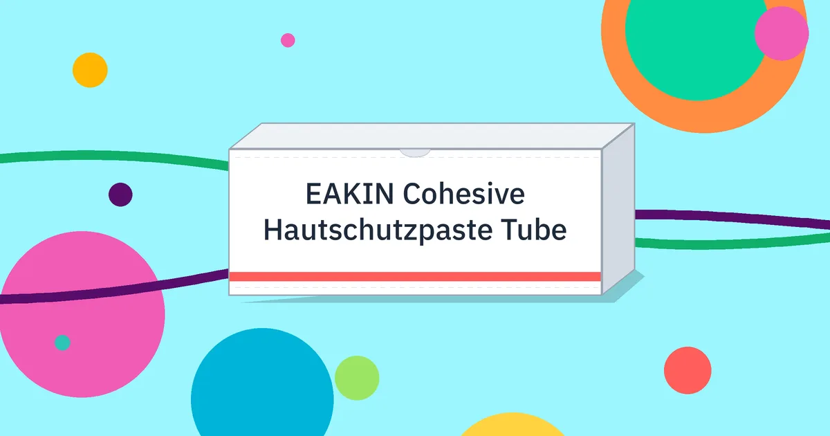 Symbolbild: Packung mit der Aufschrift EAKIN Cohesive Hautschutzpaste Tube (PZN 06575256) – Verfügbarkeit und Bezug in Apotheken in Frankfurt am Main