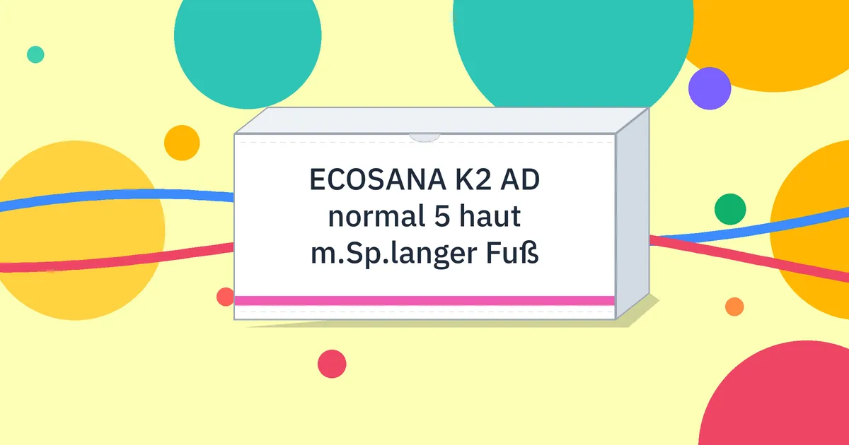 Symbolbild: Packung mit der Aufschrift ECOSANA K2 AD normal 5 haut m.Sp.langer Fuß (PZN 10956018) – Verfügbarkeit und Bezug in Apotheken in Frankfurt am Main