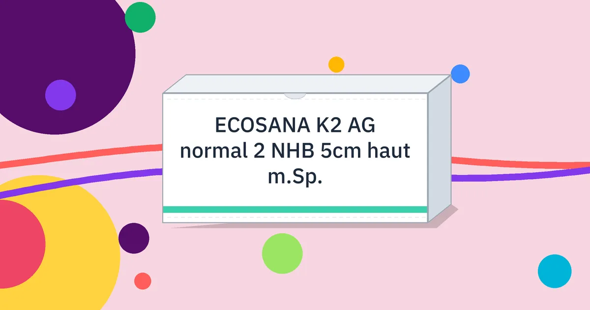 Symbolbild: Packung mit der Aufschrift ECOSANA K2 AG normal 2 NHB 5cm haut m.Sp. (PZN 01394969) – Verfügbarkeit und Bezug in Apotheken in Frankfurt am Main