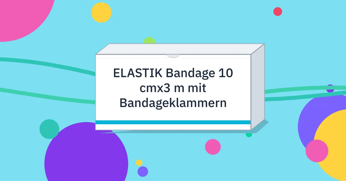 Symbolbild: Packung mit der Aufschrift ELASTIK Bandage 10 cmx3 m mit Bandageklammern (PZN 11025687) – Verfügbarkeit und Bezug in Apotheken in Frankfurt am Main