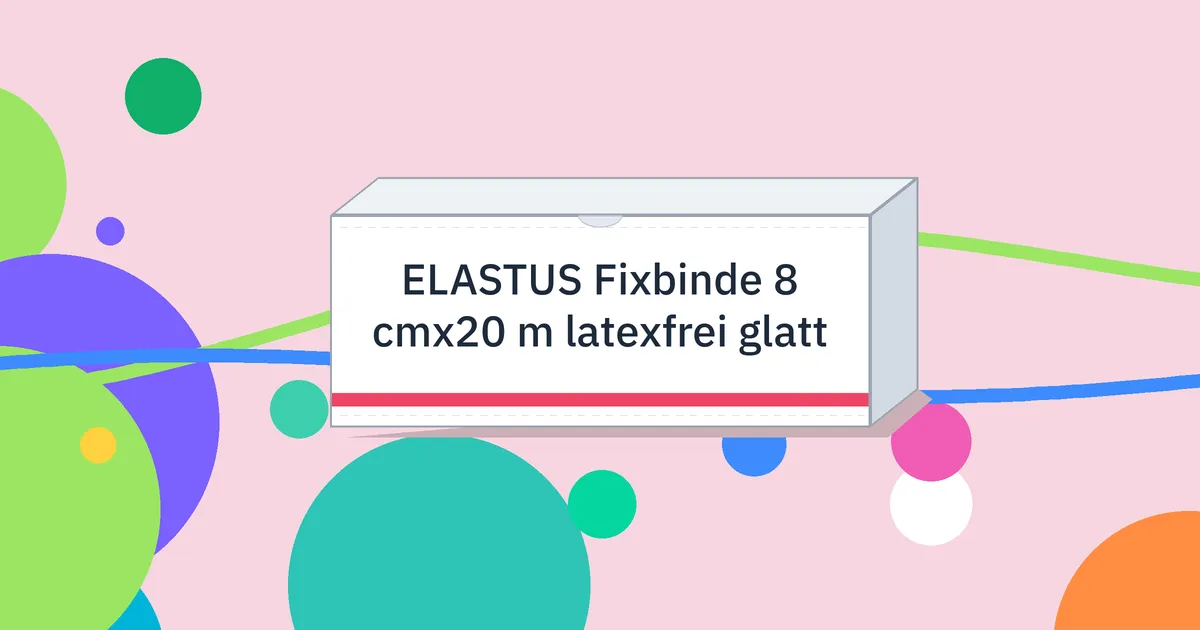 Symbolbild: Packung mit der Aufschrift ELASTUS Fixbinde 8 cmx20 m latexfrei glatt (PZN 05031459) – Verfügbarkeit und Bezug in Apotheken in Frankfurt am Main