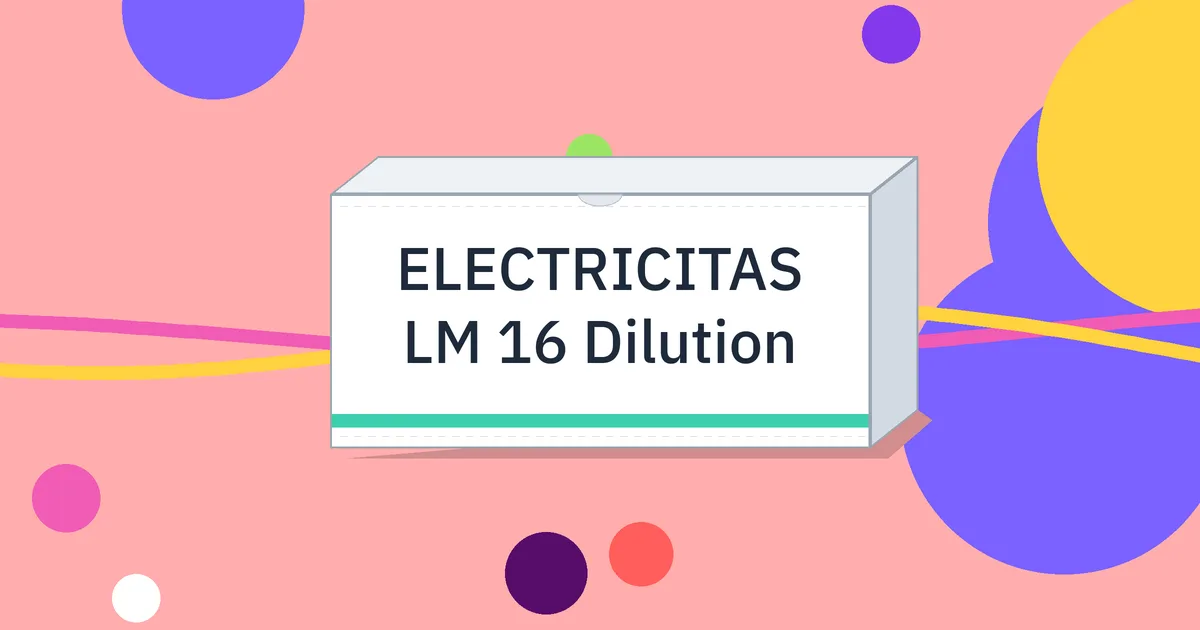 Symbolbild: Packung mit der Aufschrift ELECTRICITAS LM 16 Dilution (PZN 12844447) – Verfügbarkeit und Bezug in Apotheken in Frankfurt am Main
